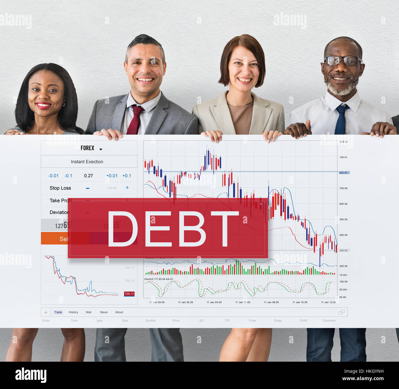Debt Chart Graphic Diagram Concept Stock Photo - Alamy