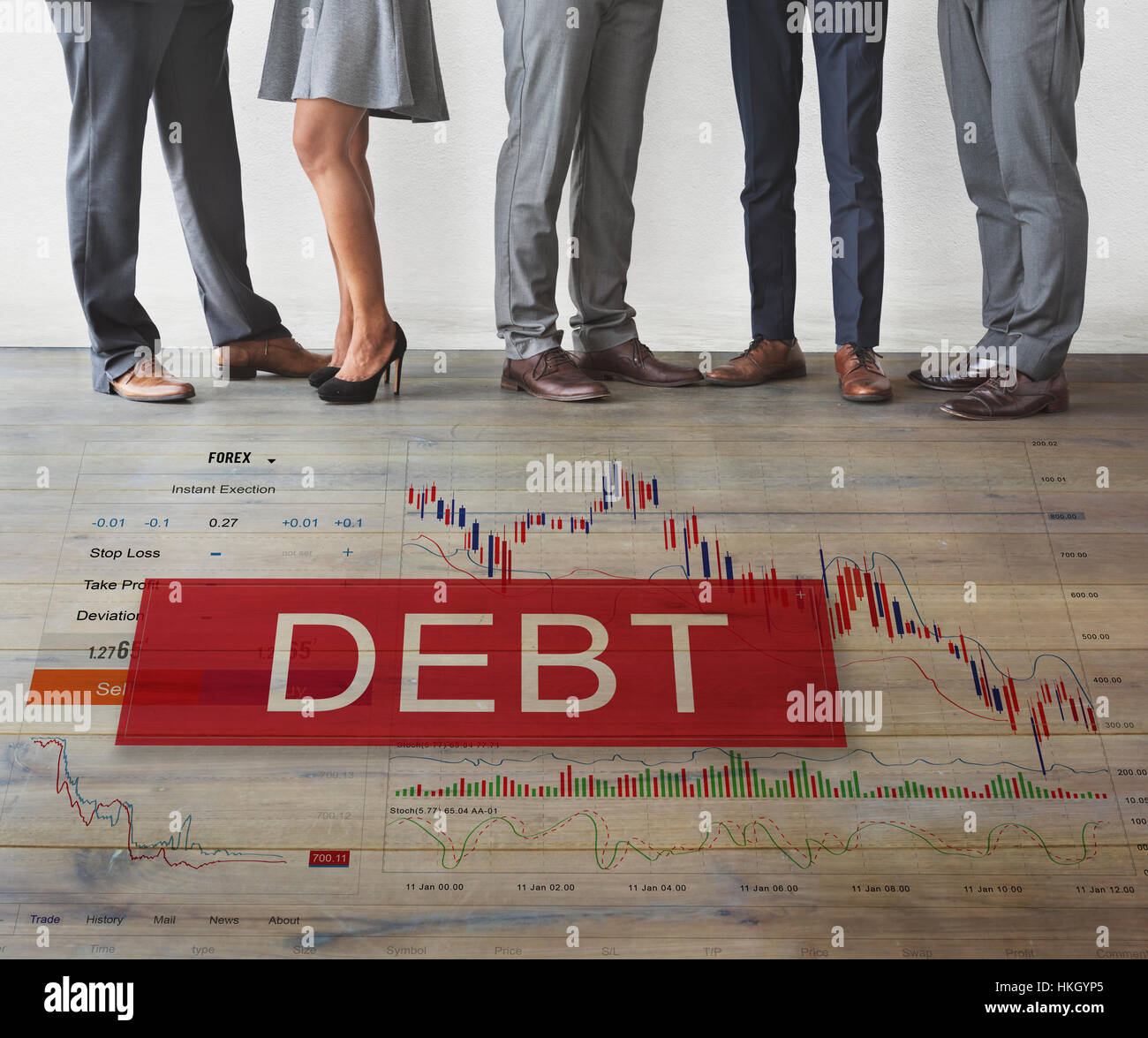 Debt Chart Graphic Diagram Concept Stock Photo - Alamy