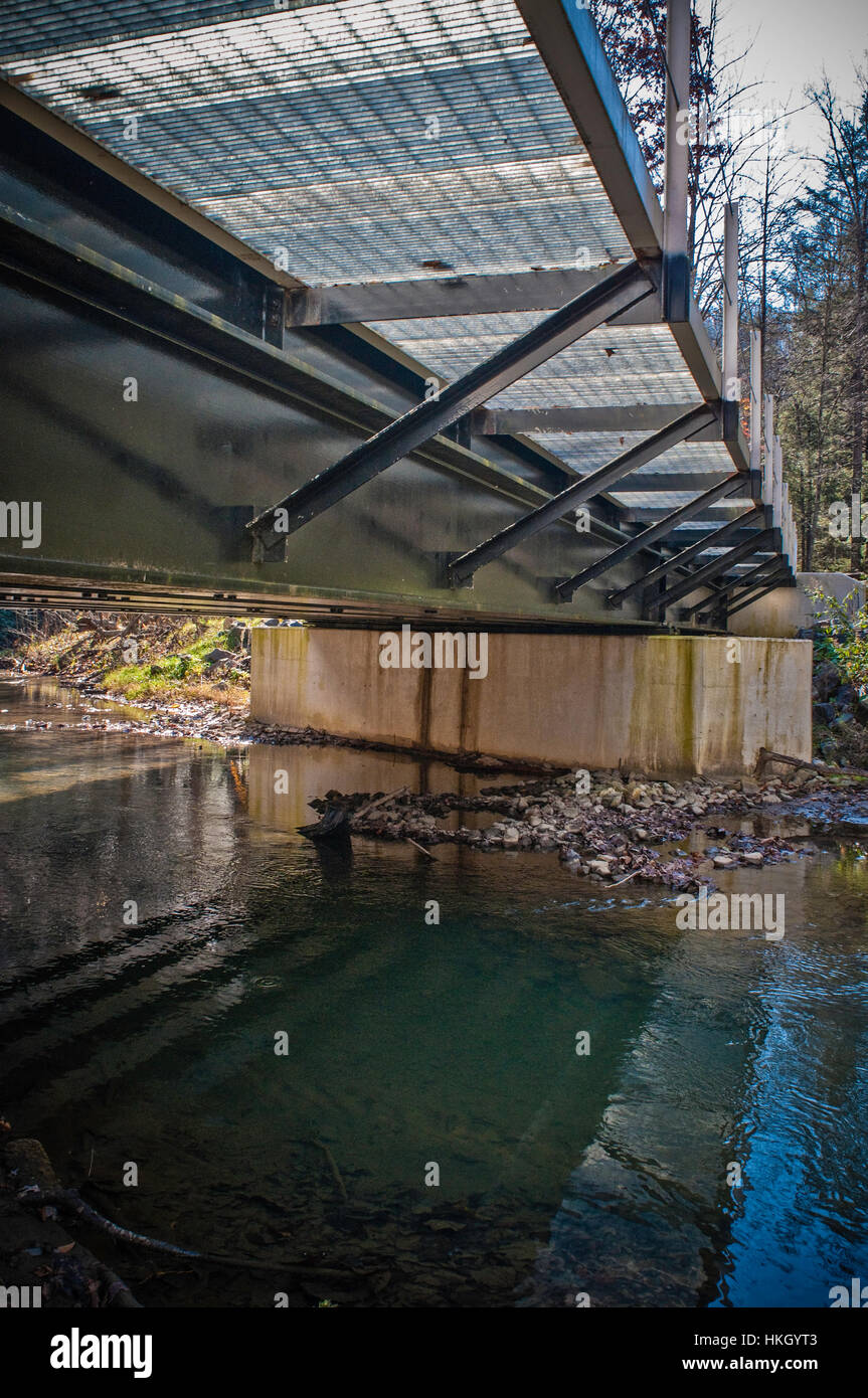 New railroad bridge over stream Stock Photo - Alamy