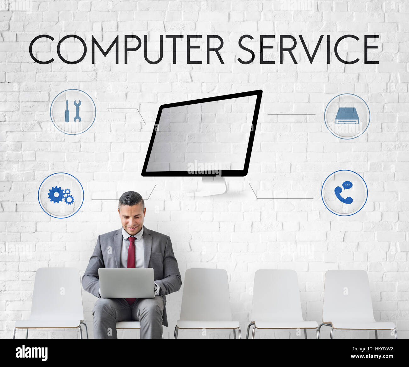 Computer Service Connection Assistance Support Concept Stock Photo - Alamy
