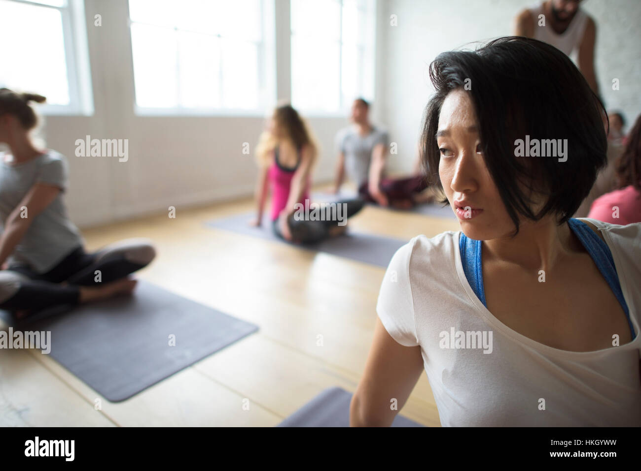 Diversity People Exercise Class Relax Concept Stock Photo - Alamy