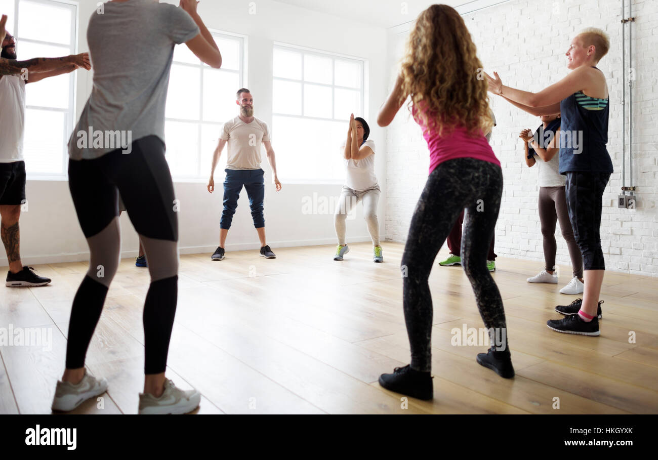Diversity People Exercise Class Relax Concept Stock Photo - Alamy