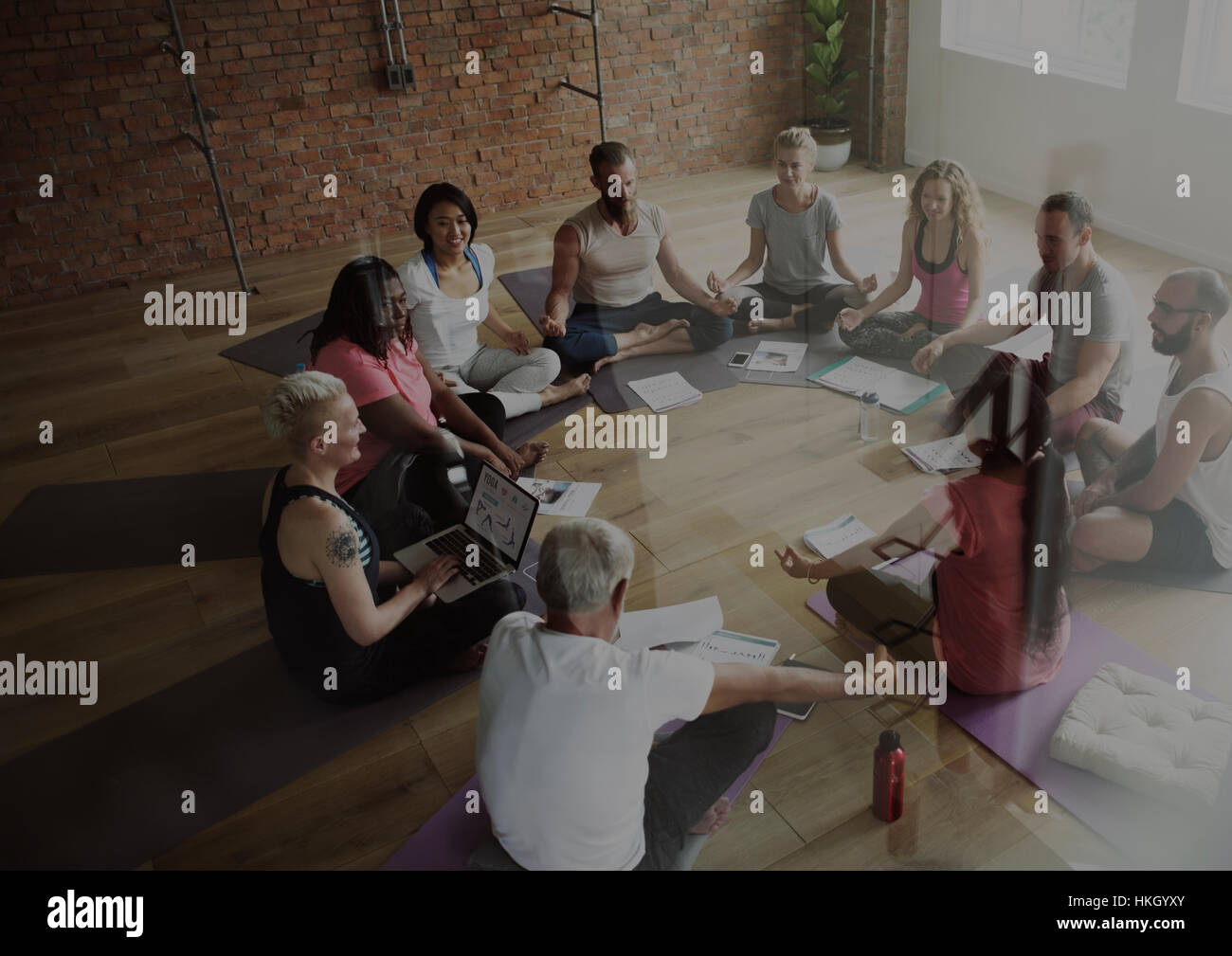 Diversity People Exercise Class Relax Concept Stock Photo - Alamy