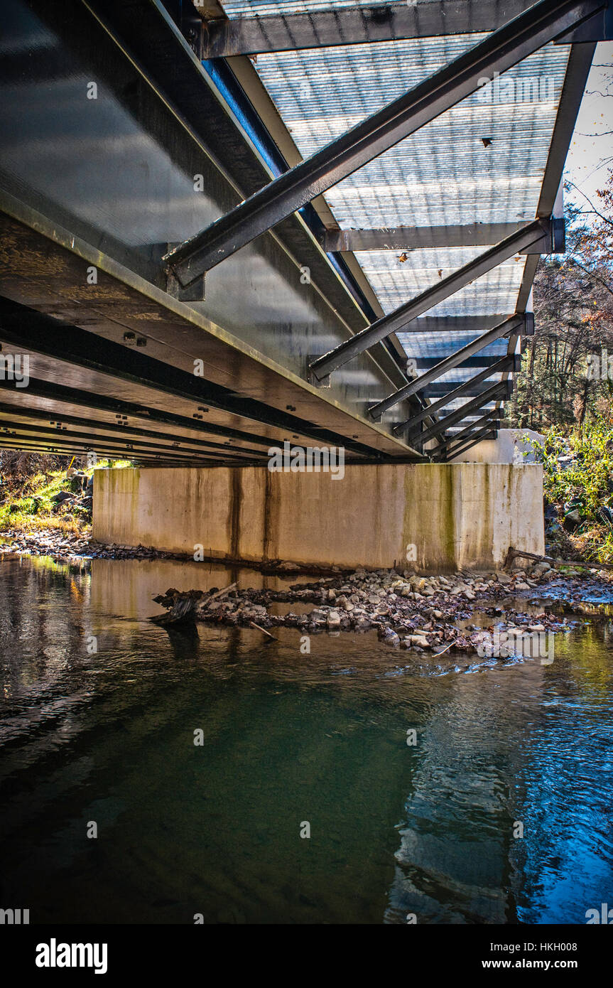 New railroad bridge over stream Stock Photo - Alamy