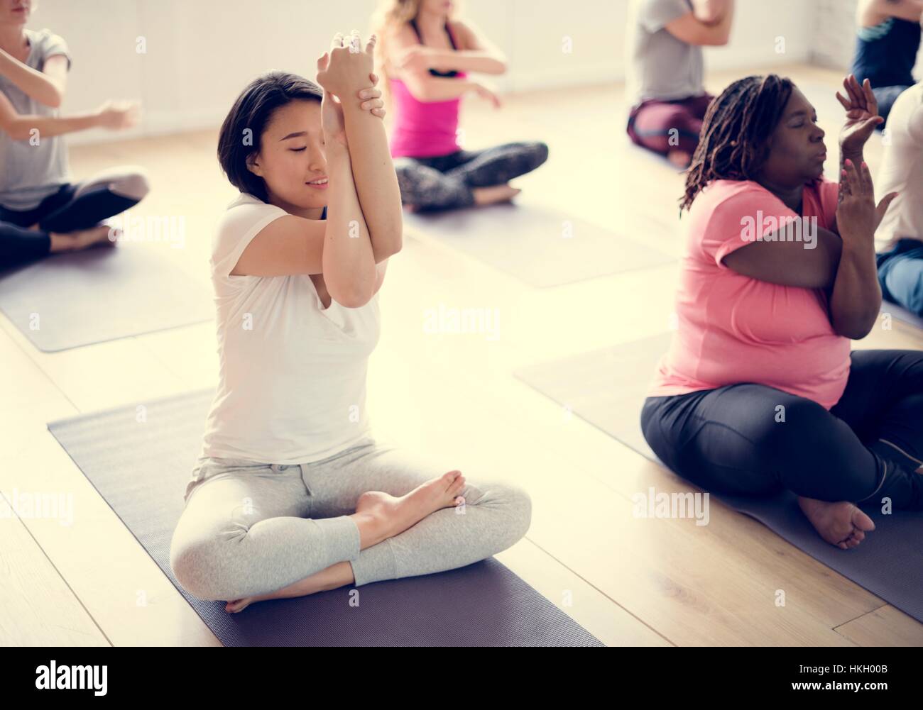 Exercise International Group Relaxation Fitness Concept Stock Photo - Alamy