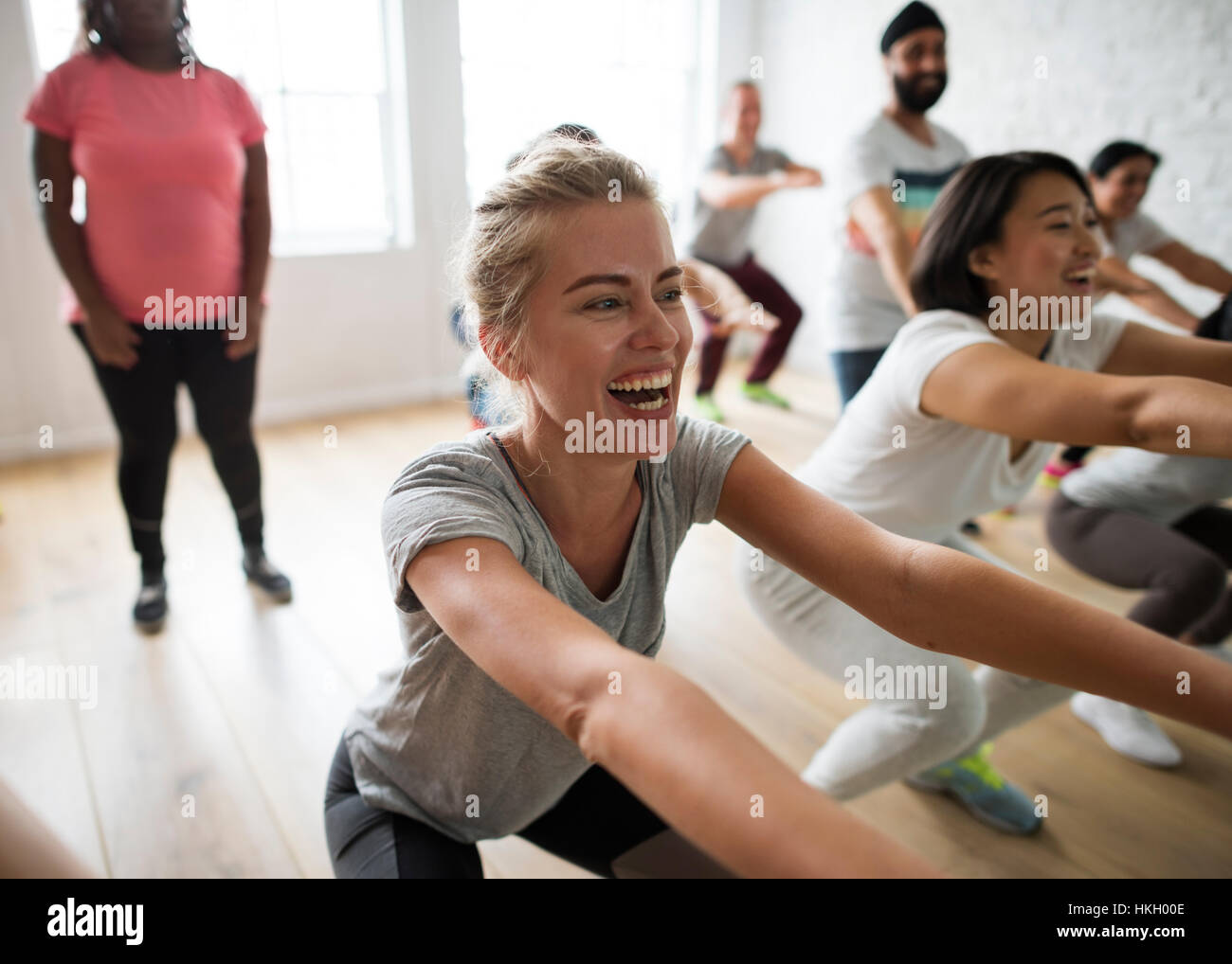 Diversity People Exercise Class Relax Concept Stock Photo - Alamy