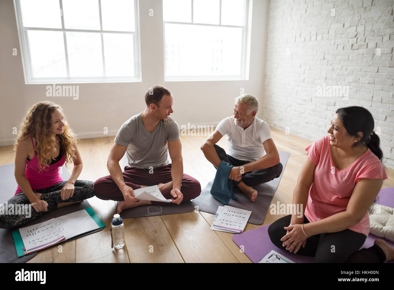 Exercise International Group Relaxation Fitness Concept Stock Photo - Alamy