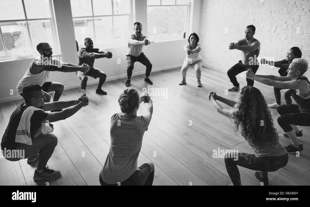 Diversity People Exercise Class Relax Concept Stock Photo - Alamy