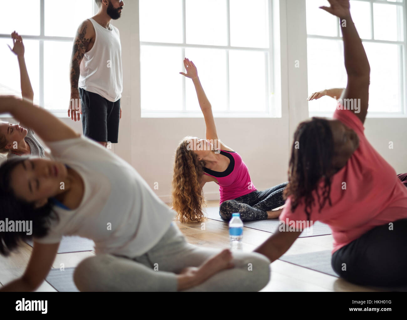 Diversity People Exercise Class Relax Concept Stock Photo - Alamy