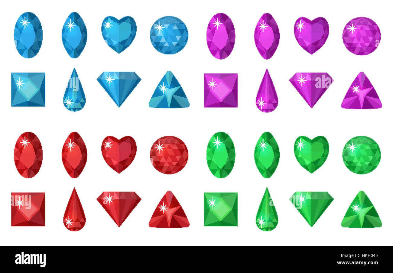 Colored gemstones Stock Vector Images - Alamy