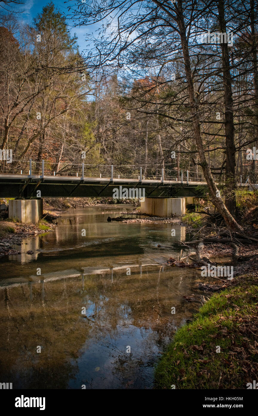 New railroad bridge over stream Stock Photo - Alamy