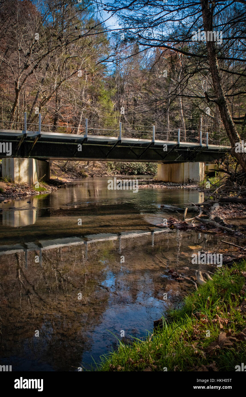 New railroad bridge over stream Stock Photo - Alamy