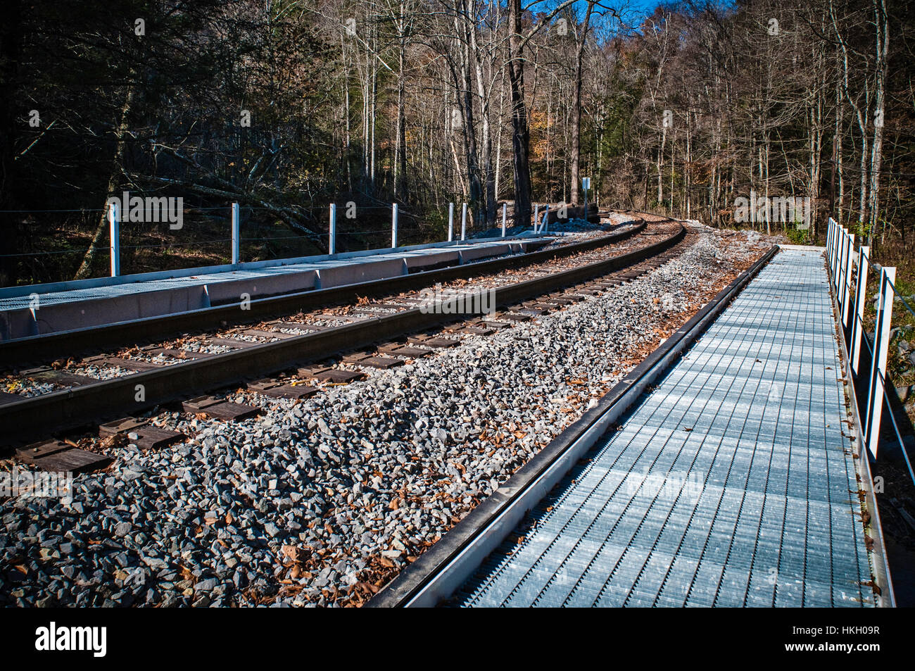 New railroad bridge over stream Stock Photo - Alamy