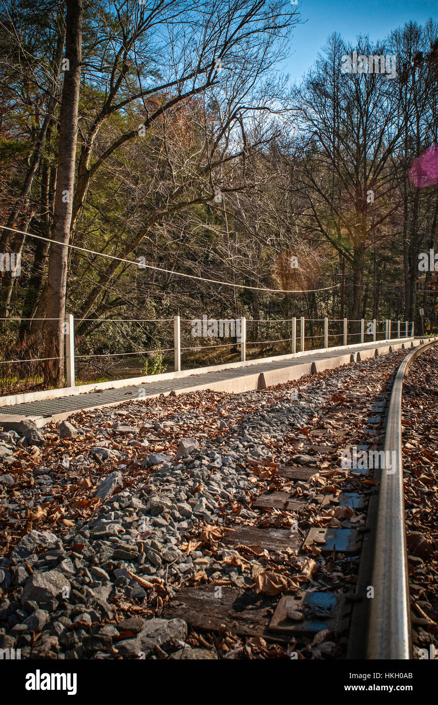 New railroad bridge over stream Stock Photo - Alamy