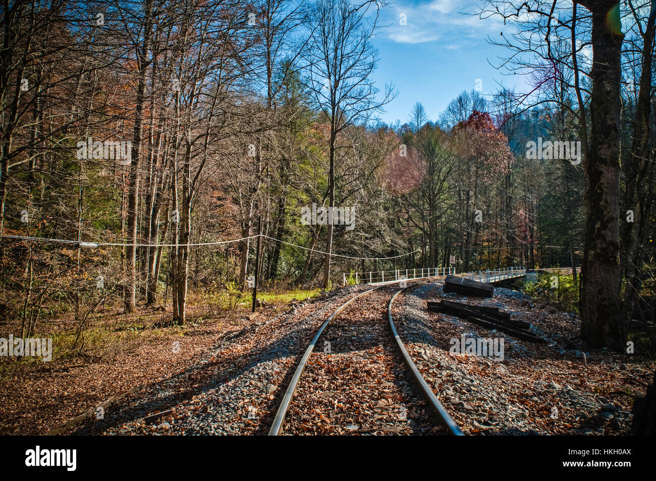 New railroad bridge over stream Stock Photo - Alamy
