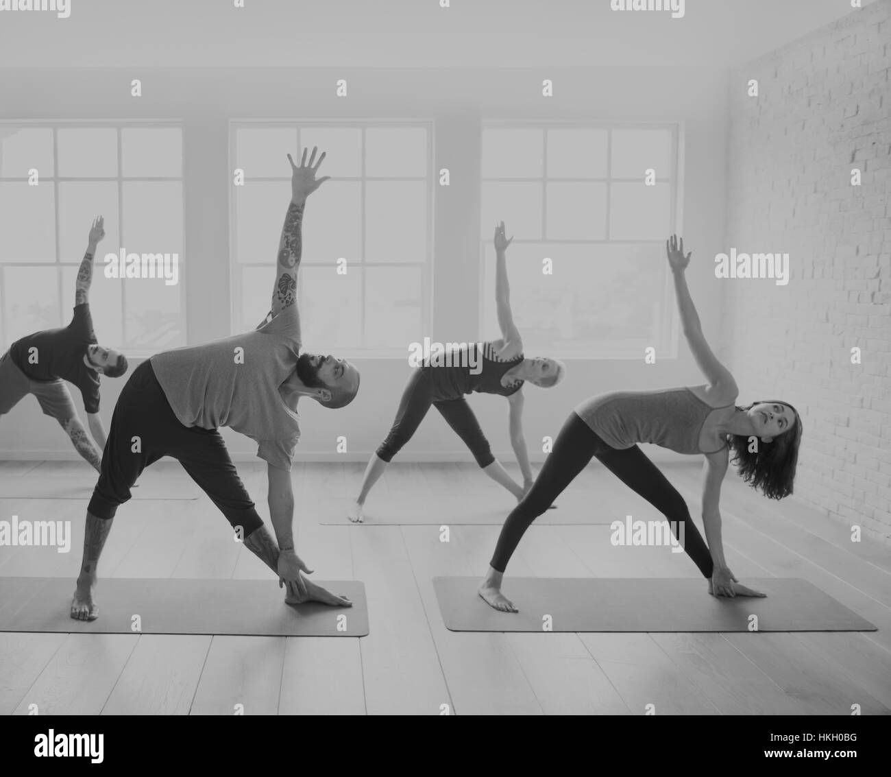 Yoga Practice Exercise Class Concept Stock Photo - Alamy