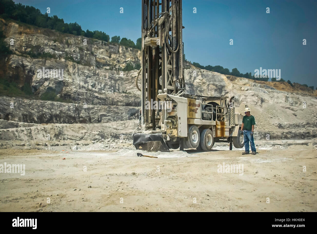 Manufacturing and use of large industrial drill bits Stock Photo - Alamy