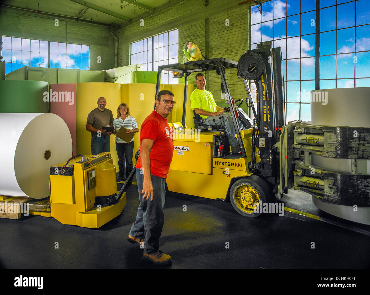 Industrial warehousing, printing paper storage Stock Photo - Alamy