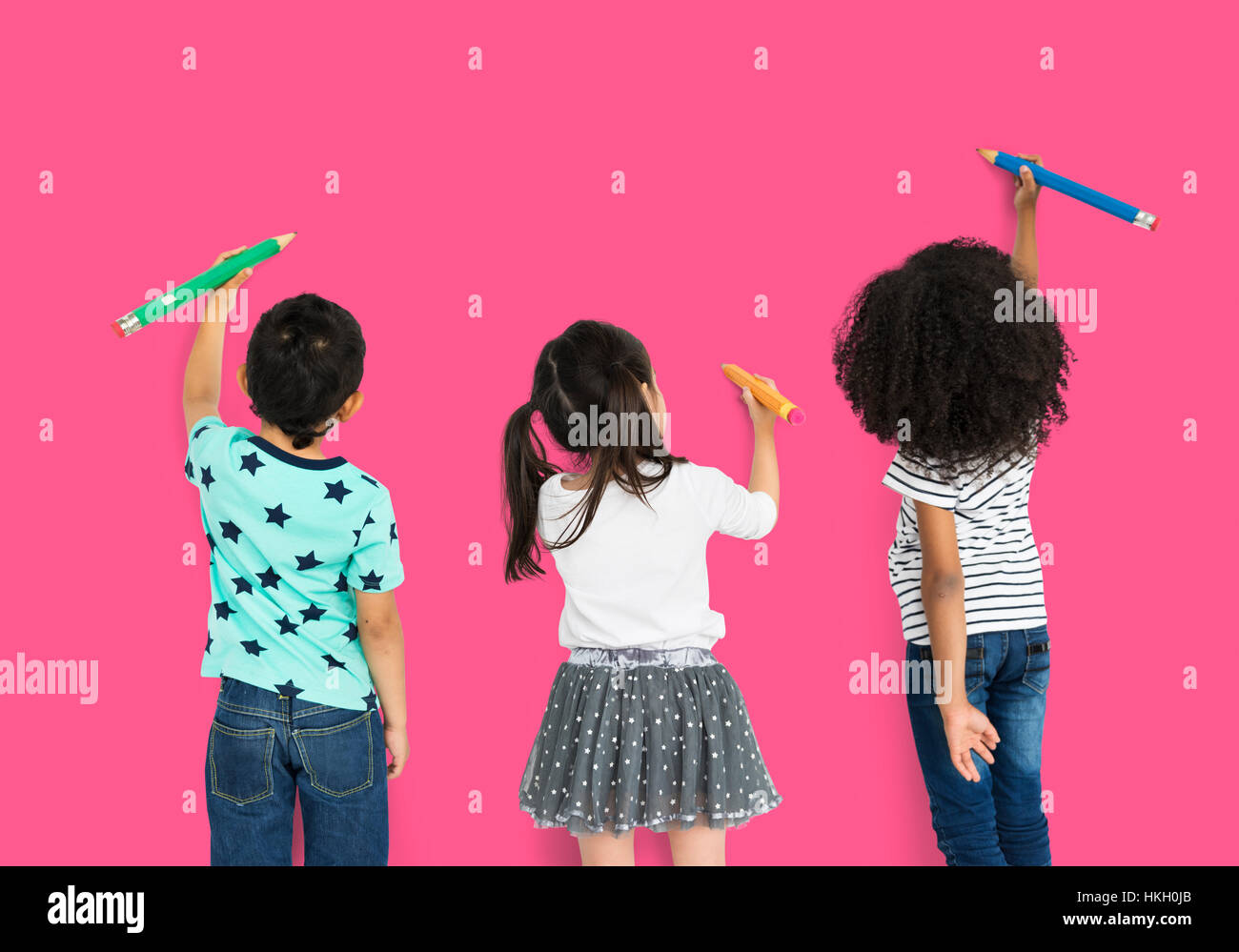 Cheerful Cute Kid Having Fun Concept Stock Photo - Alamy