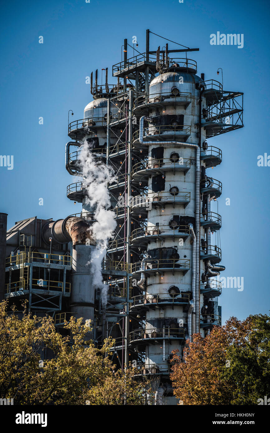 Industrial smoke stacks Stock Photo - Alamy