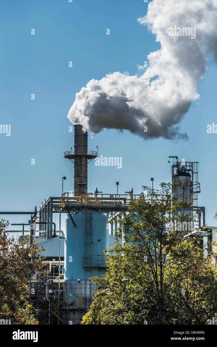 Industrial smoke stacks Stock Photo - Alamy