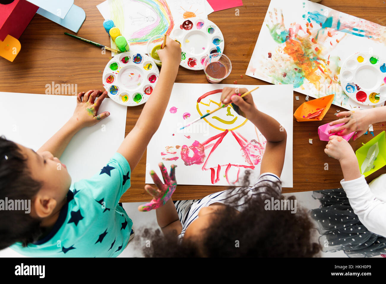 Cheerful Cute Kid Having Fun Concept Stock Photo - Alamy