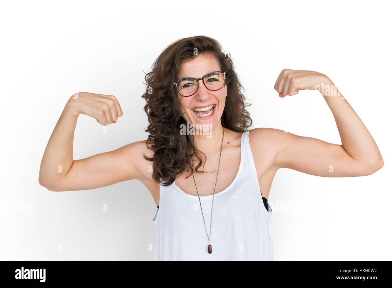 Female smiling showing muscle hi-res stock photography and images - Alamy