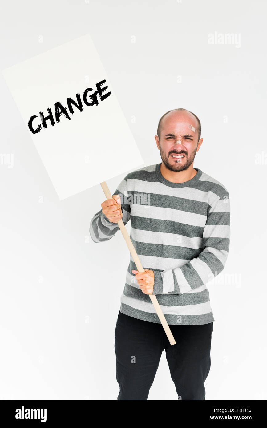 Man Smiling Happiness Change Development Portrait Concept Stock Photo ...