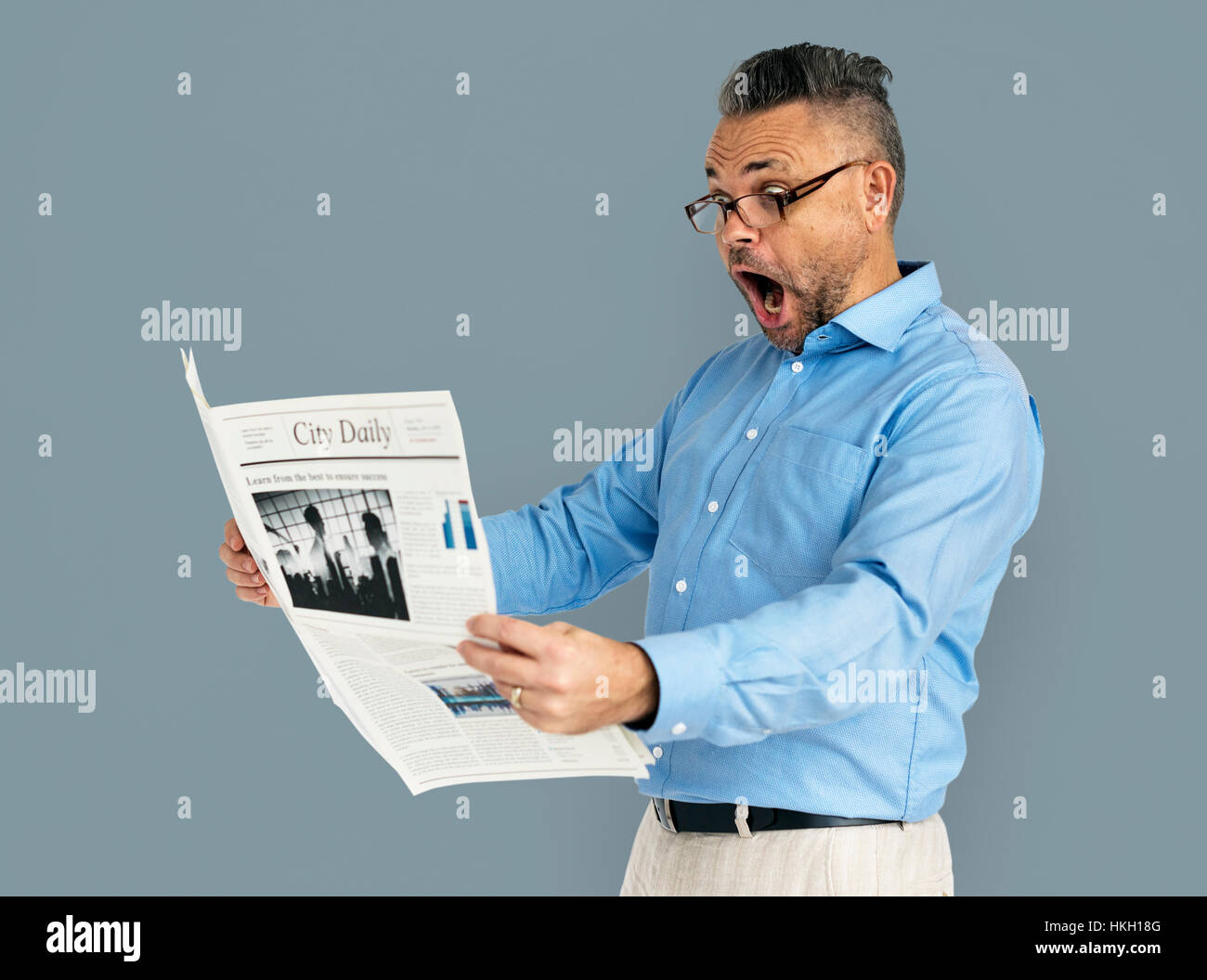 Newspaper surprise shock hi-res stock photography and images - Alamy