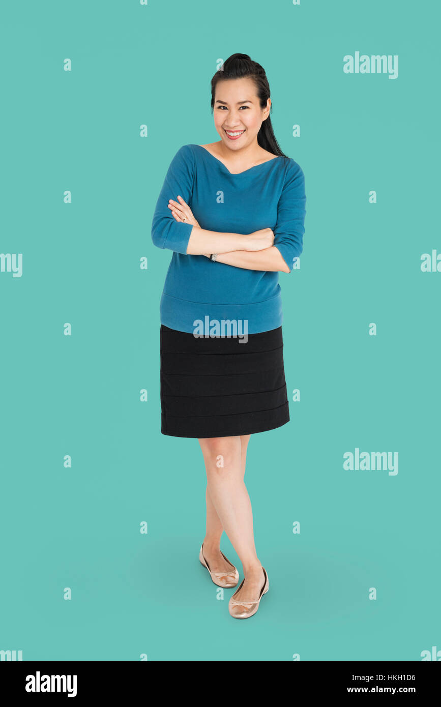 Female Standing Pose Studio Concept Stock Photo - Alamy