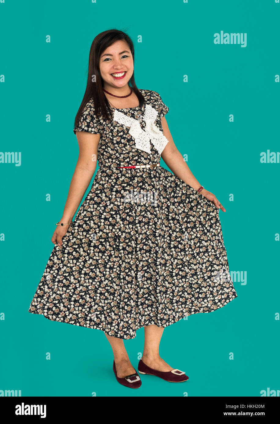 Woman Cheerful Portrait Studio Concept Stock Photo - Alamy