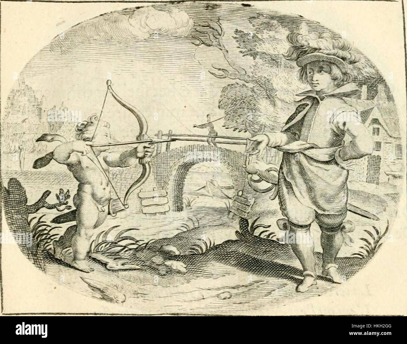 A portrait by Heinsius, depicting the figure of Cupido in a classical ...