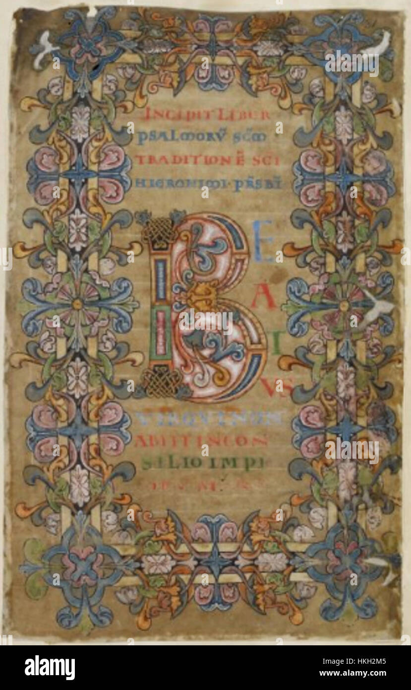The *Tiberius Psalter*, folio 31v, features intricate illumination from ...