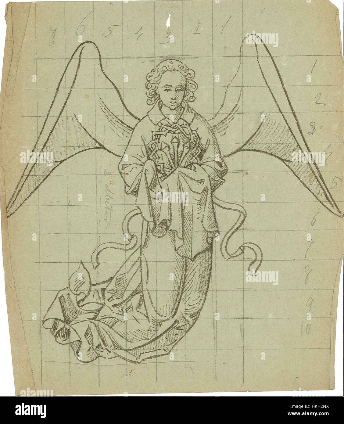 A design for an angel holding passion tools, created by the artist ...