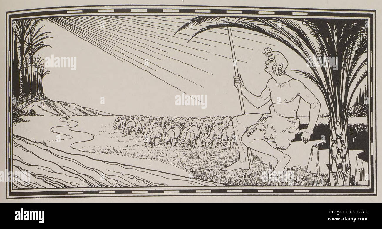 'Abel der Hirte' is a biblical scene depicted in this painting ...