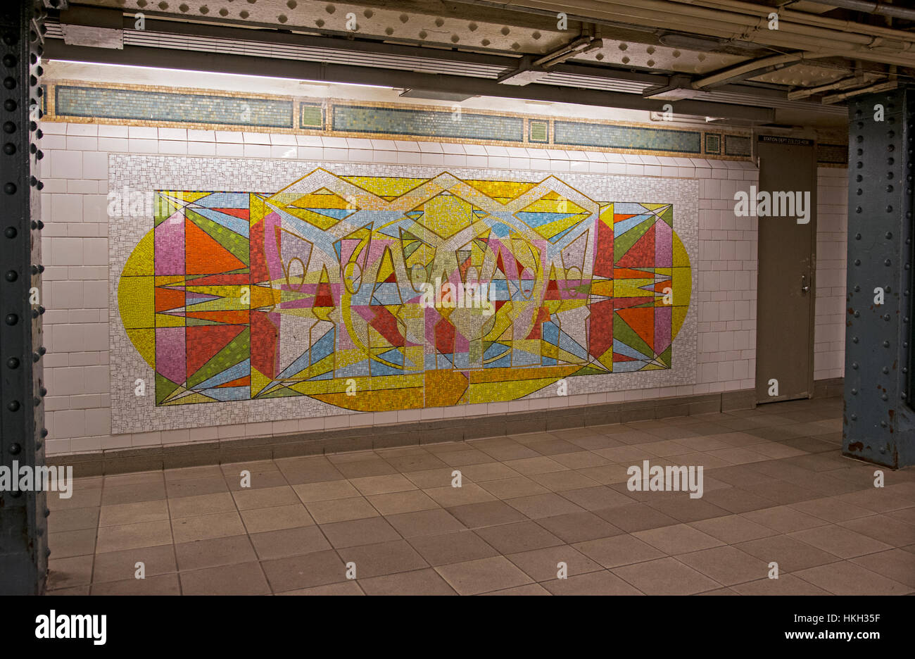 Subway mosaic art displayed at the 125th street station of the 4, 5 and ...