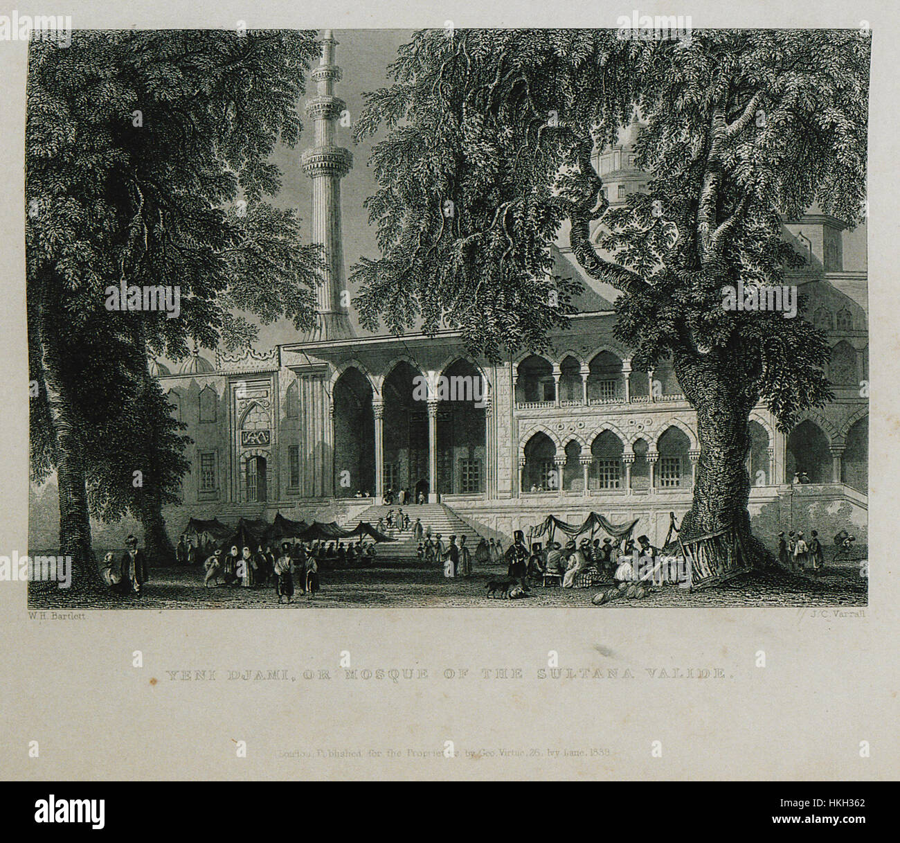 This 1838 artwork depicts the Yeni Djami mosque, also known as the ...