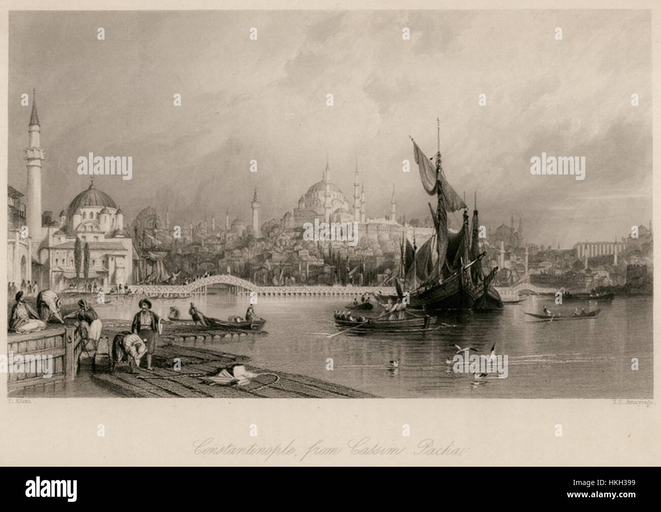 An engraving of Constantinople from the 1836 work by Cassim Pasha ...