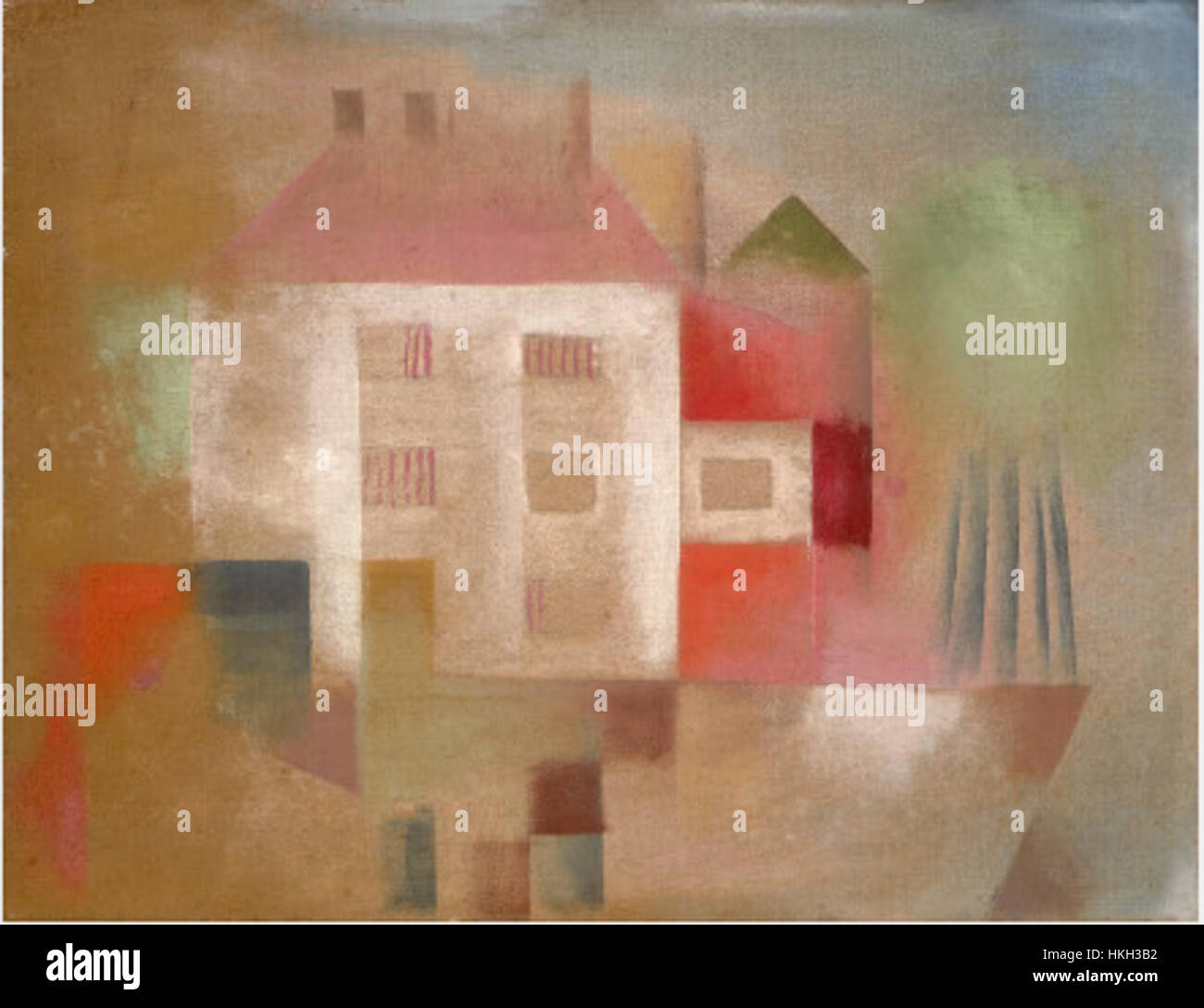 Paul Klee's 'House in the Suburbs' portrays a whimsical yet structured ...