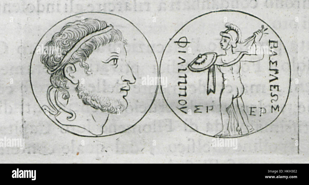 This silver tetradrachm coin from 1695 depicts Philip V of Spain, with ...