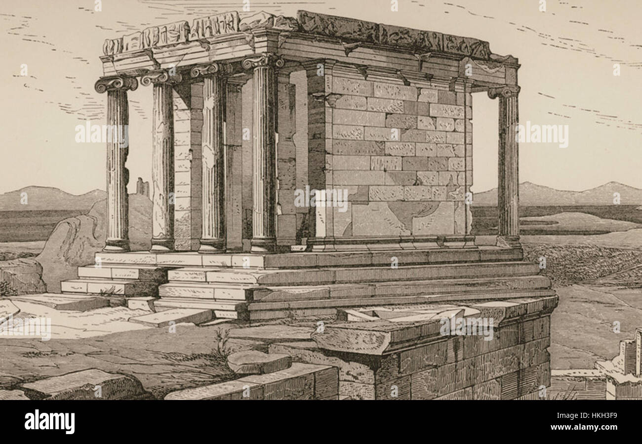 'Tempel der Nike Apteros' by Adolf Boetticher (1888) is a painting ...