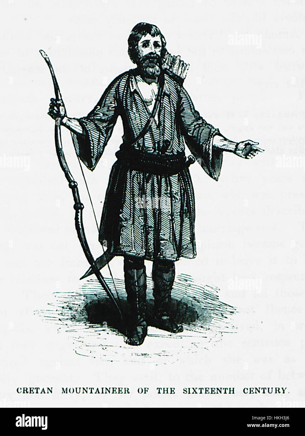 This 1837 depiction by Robert Pashley portrays a Cretan mountaineer ...