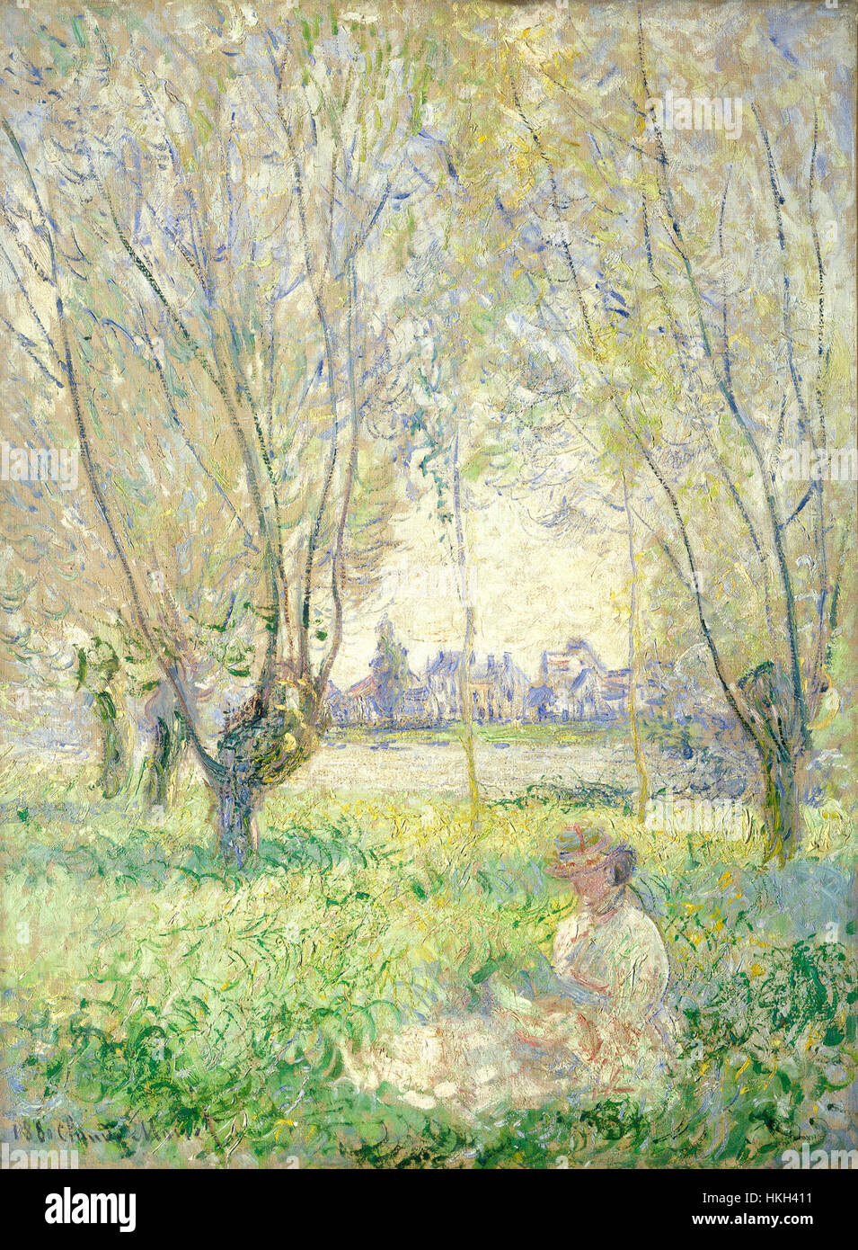Woman seated under the willows hi-res stock photography and images - Alamy