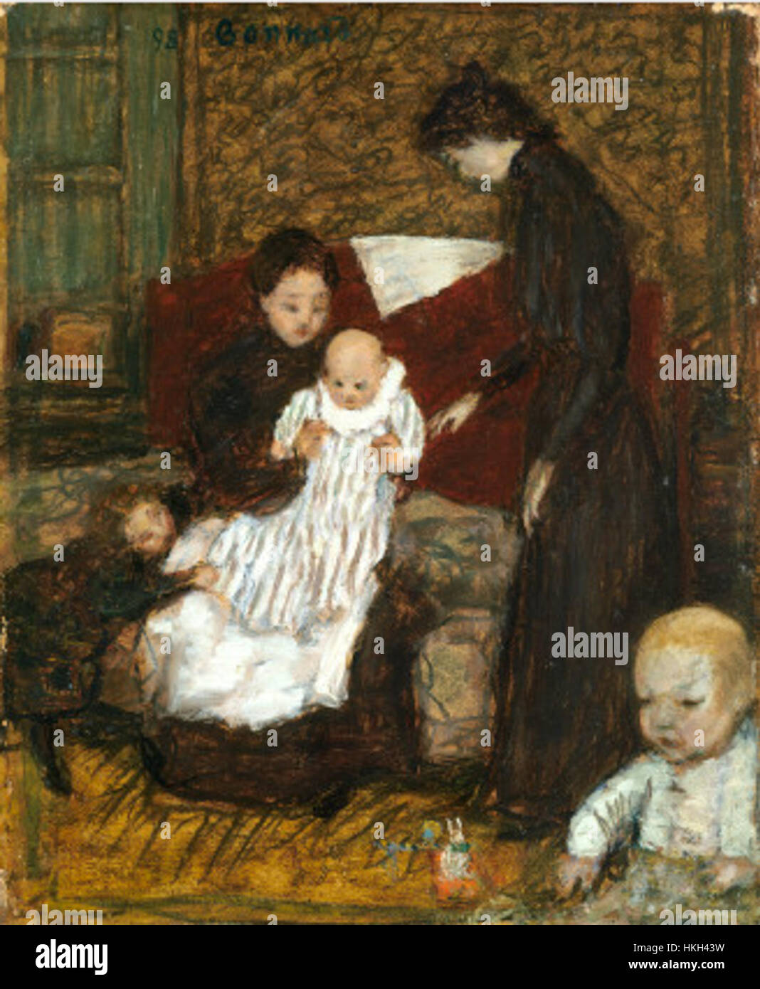 This artwork depicts the artist's sister and her children in a family ...