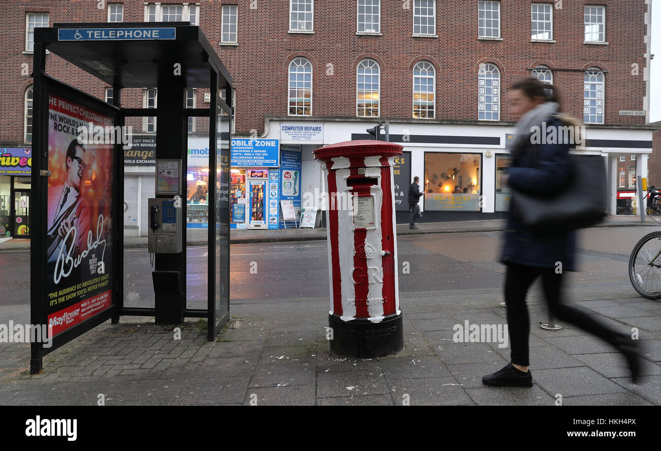 General view of a post box on Bargate Street in Southampton, which has ...