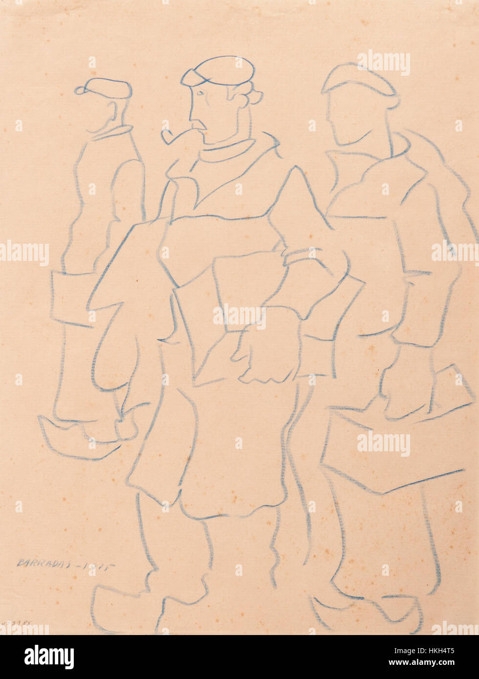 Rafael Barradas' *Marinos* portrays a maritime theme, blending ...