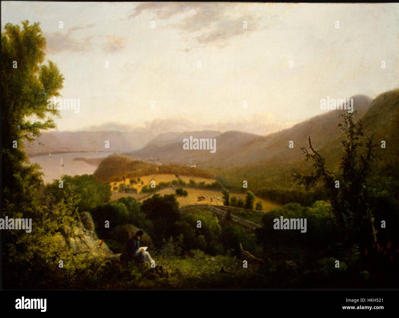 A historical landscape painting of the United States Military Academy ...