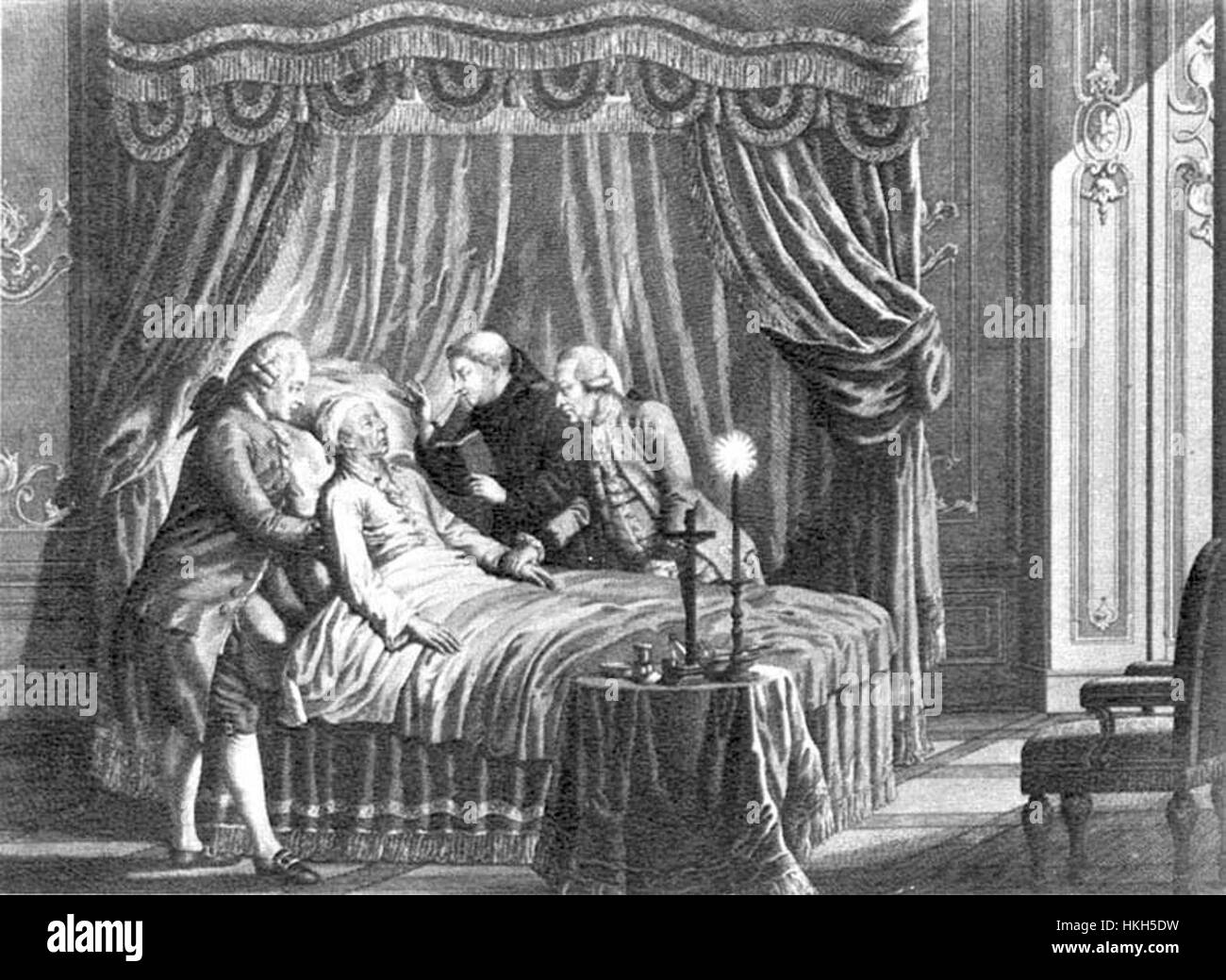 This artwork portrays the death of Kaiser Joseph II, Holy Roman Emperor ...