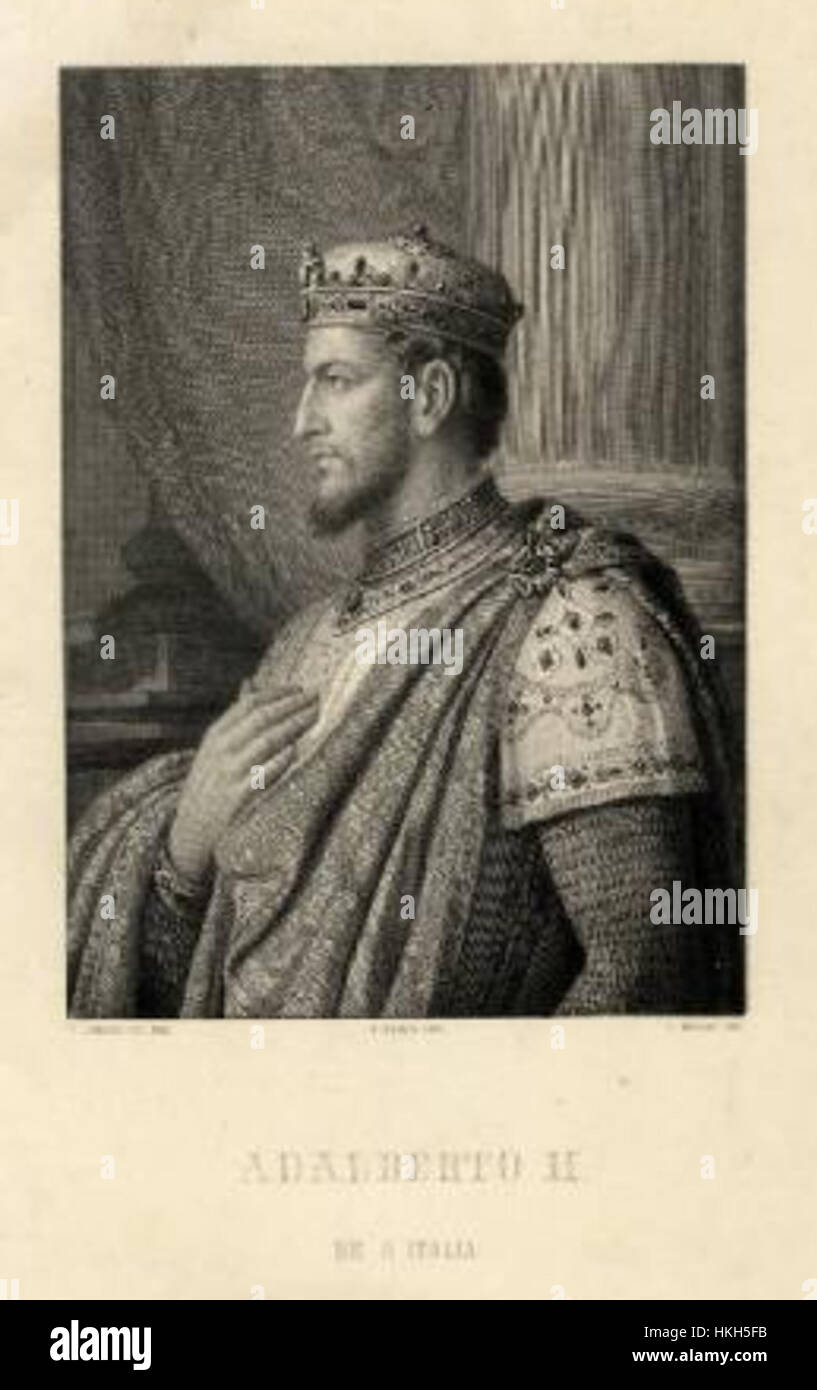 This portrait of King Adalbert of Italy captures his regal appearance ...