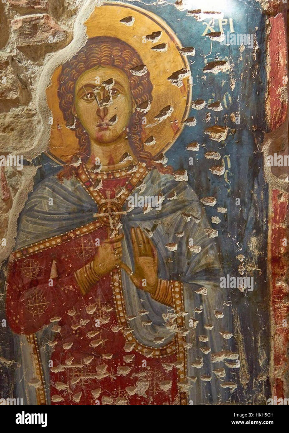 The fresco of Saint George Church in Omorfoklisia Galishta showcases ...